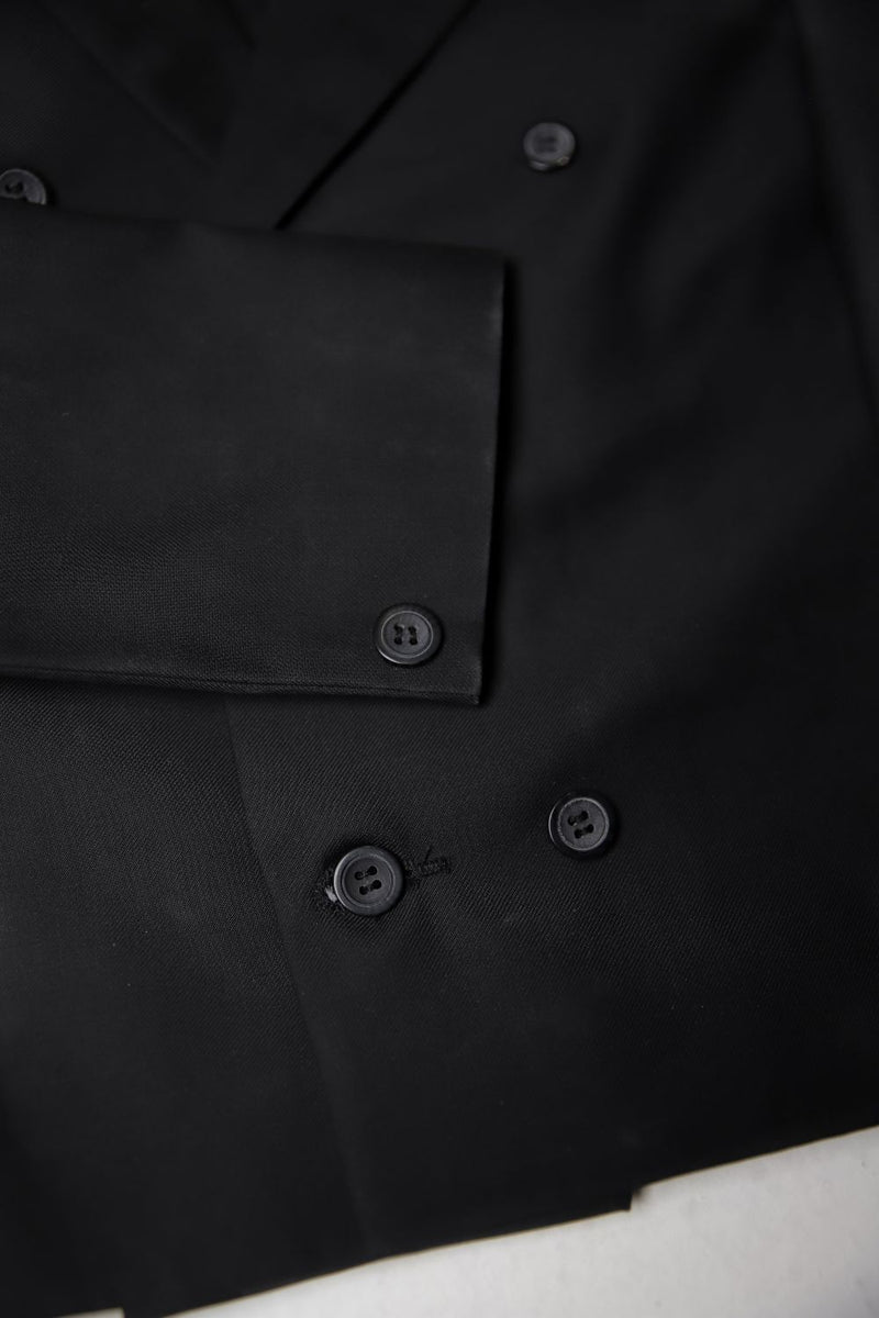 BLACK BLAZER WITH DIAGONAL BUTTONS – Little & Loom