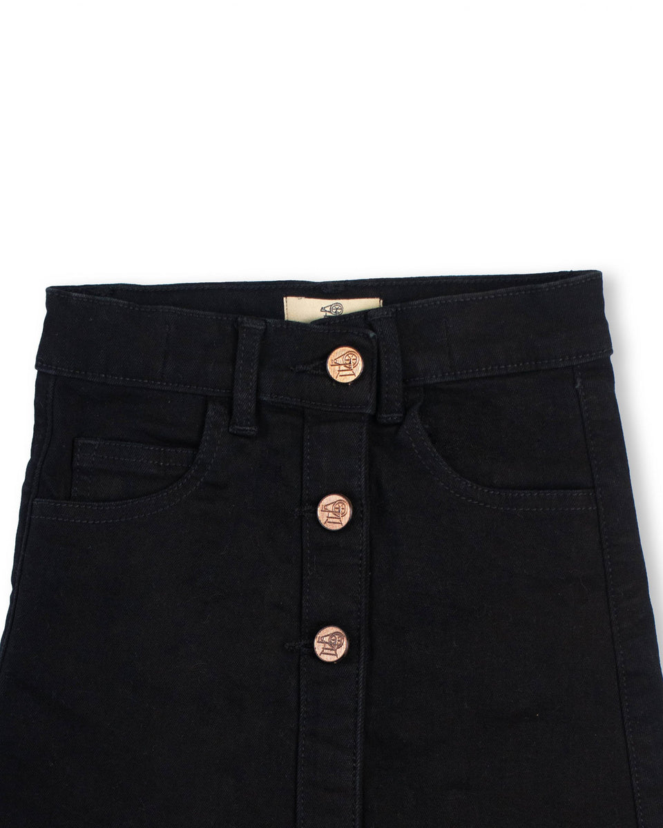 BLACK SLANT-CUT SKIRT – Little & Loom